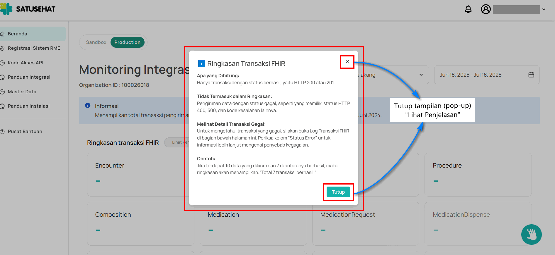 Ringkasan Transaksi FHIR | SATUSEHAT Platform